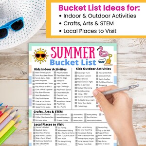 Summer Bucket List Printable, Editable Bucket List, Summer to Do List ...