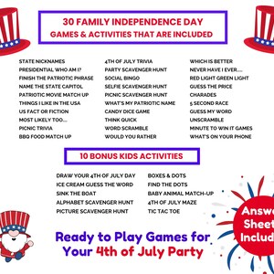 Printable 4th of July Games, Independence Day Games, 4th of July Party ...