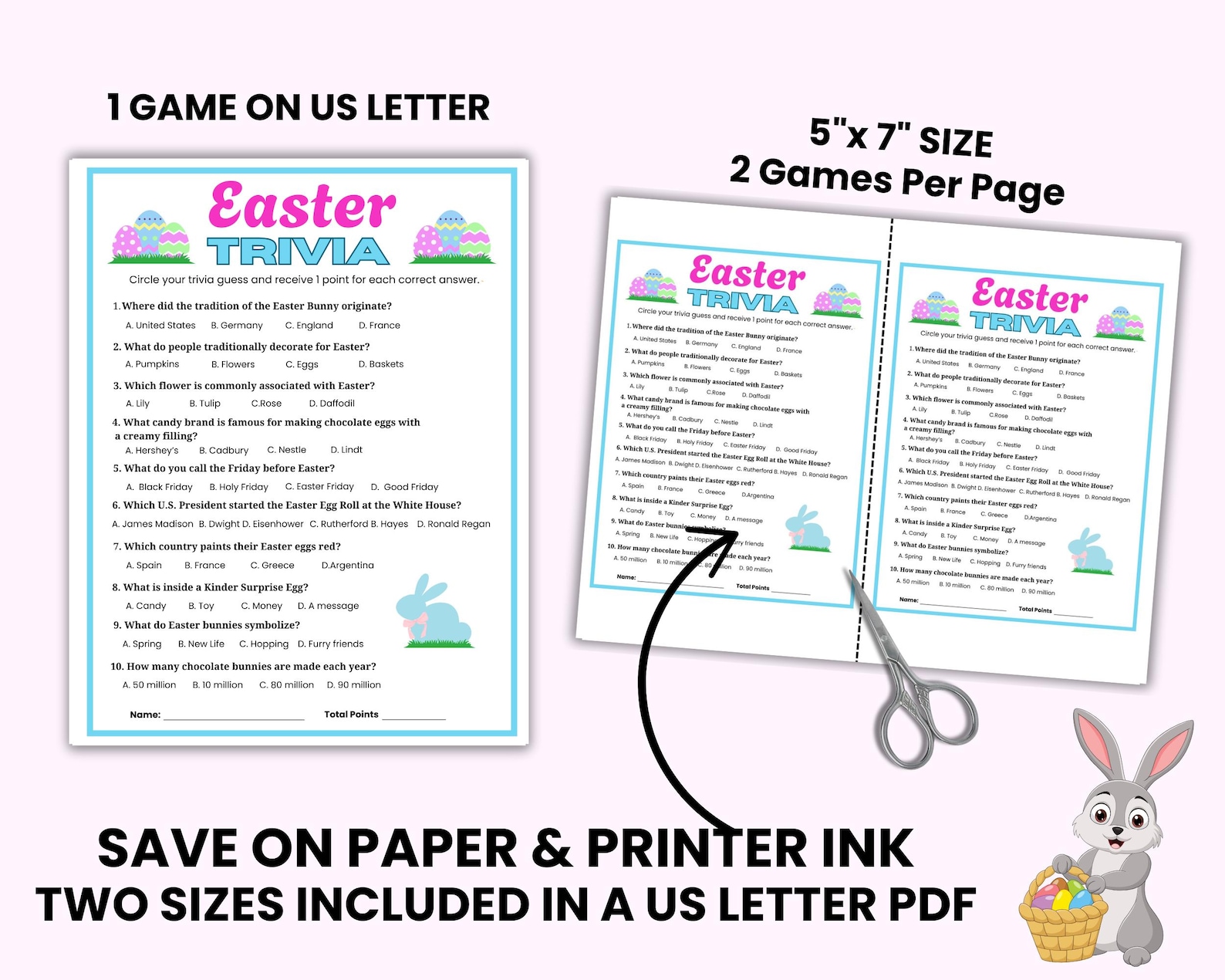 Easter Trivia Game, Printable Easter Games, Easter Party Game, Spring ...