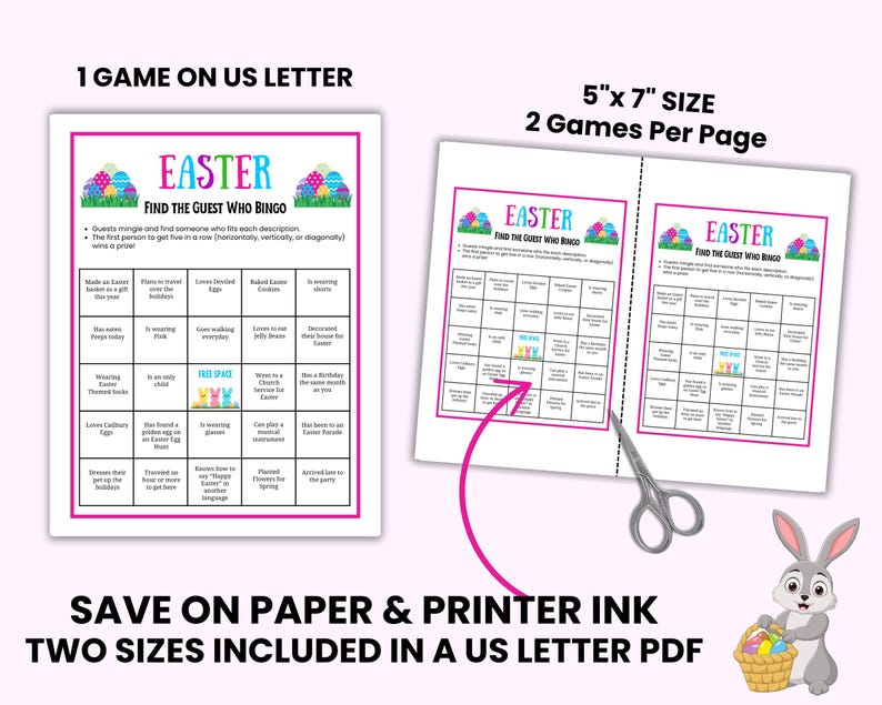 Easter Find the Guest Bingo Game, Easter Bingo, Easter Activities Kids ...