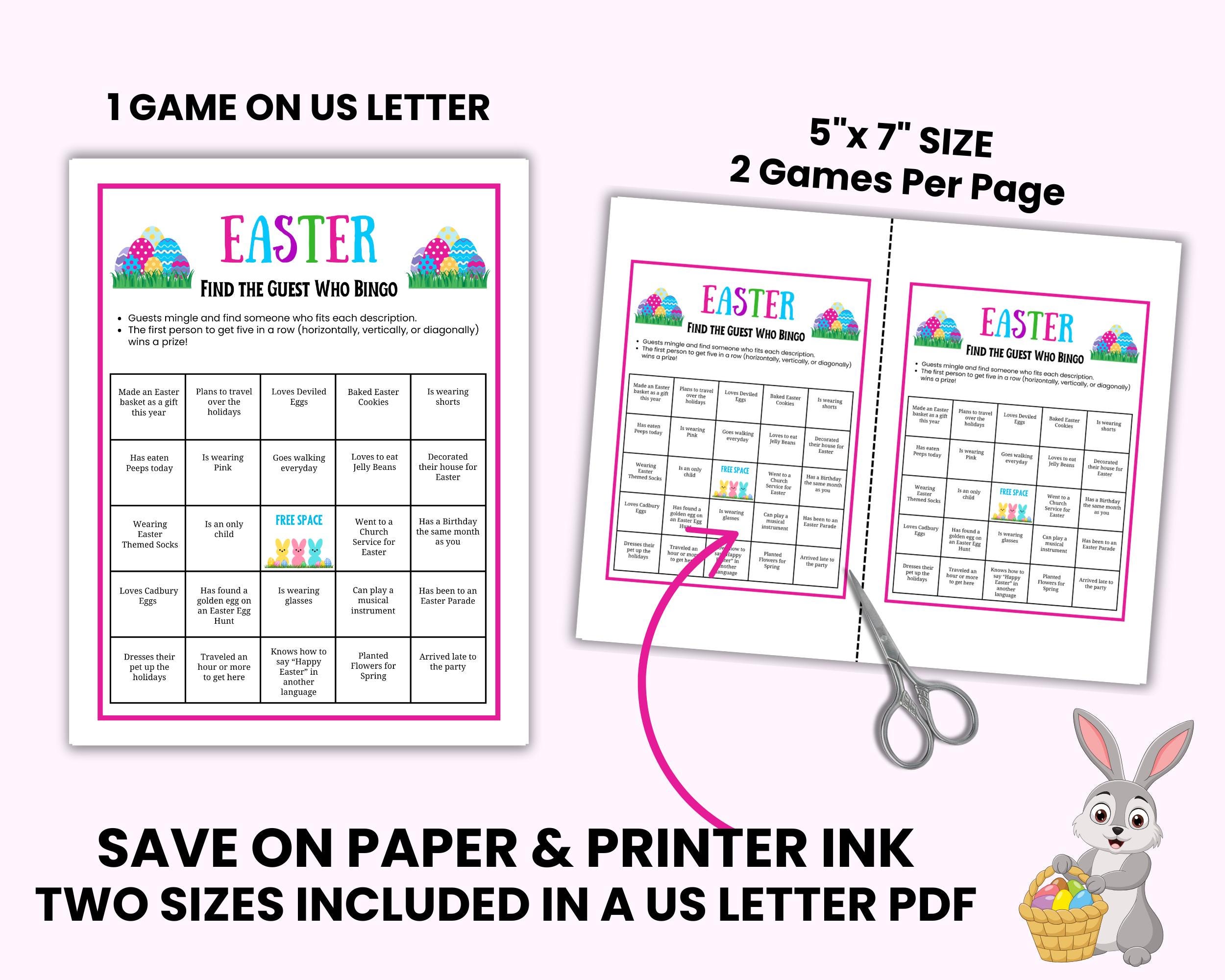 Easter Find the Guest Bingo Game, Easter Bingo, Easter Activities Kids ...