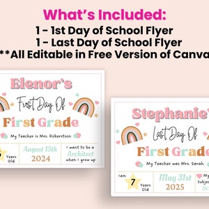 Editable First Day of School Sign Printable, Back to School Sign, Last ...