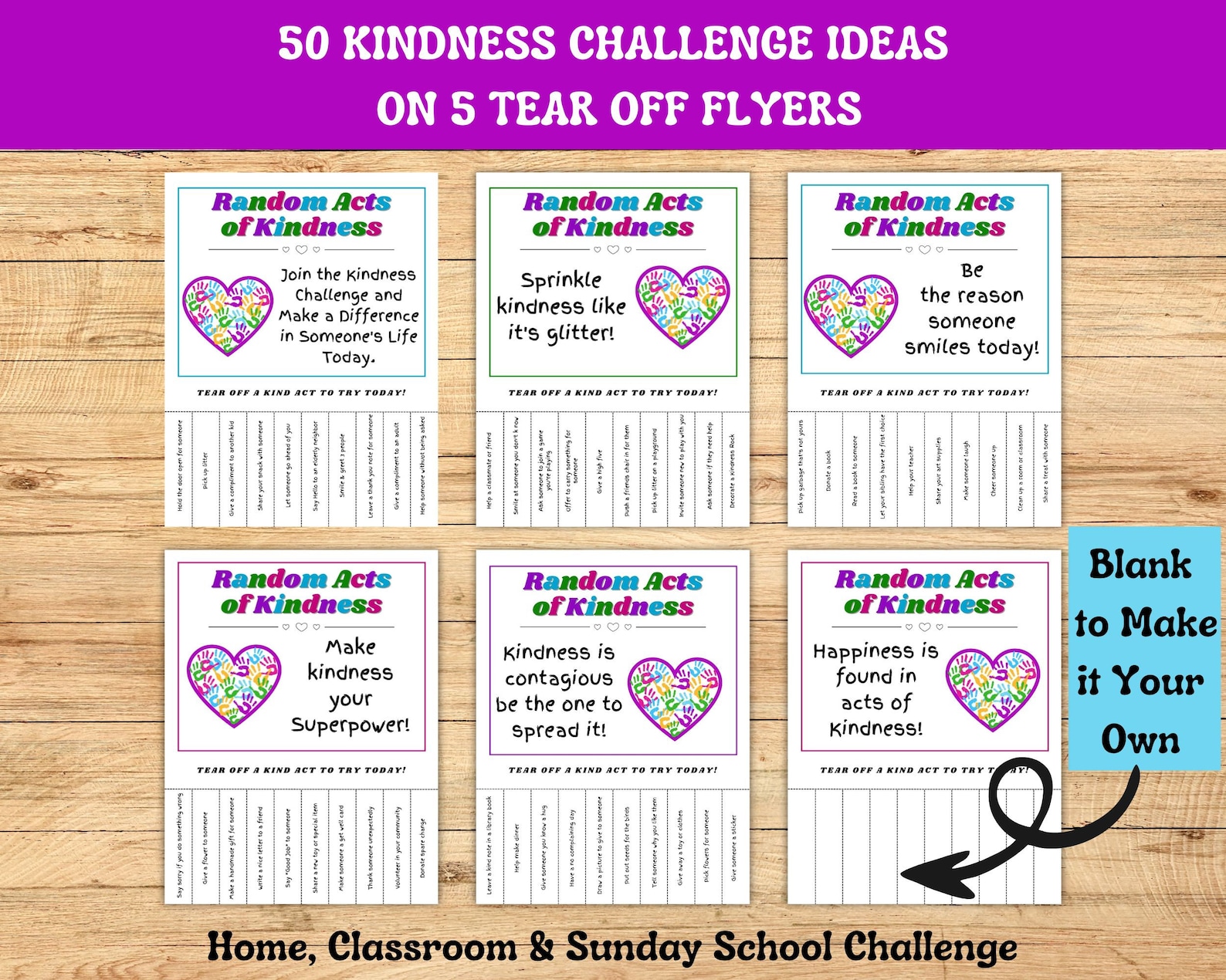 Random Acts of Kindness Activity, Tear off Flyer, Printable Kindness ...
