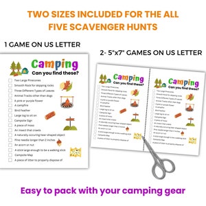 Camping Scavenger Hunt Printable, Outdoor Scavenger Hunt Activity for ...