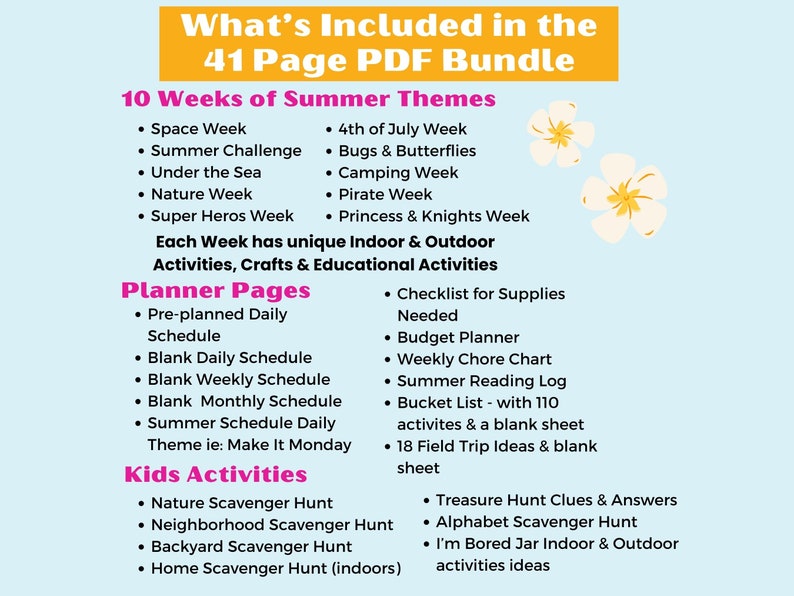 Summer Camp at Home, Summer Activities for Kids, Summer Printable ...