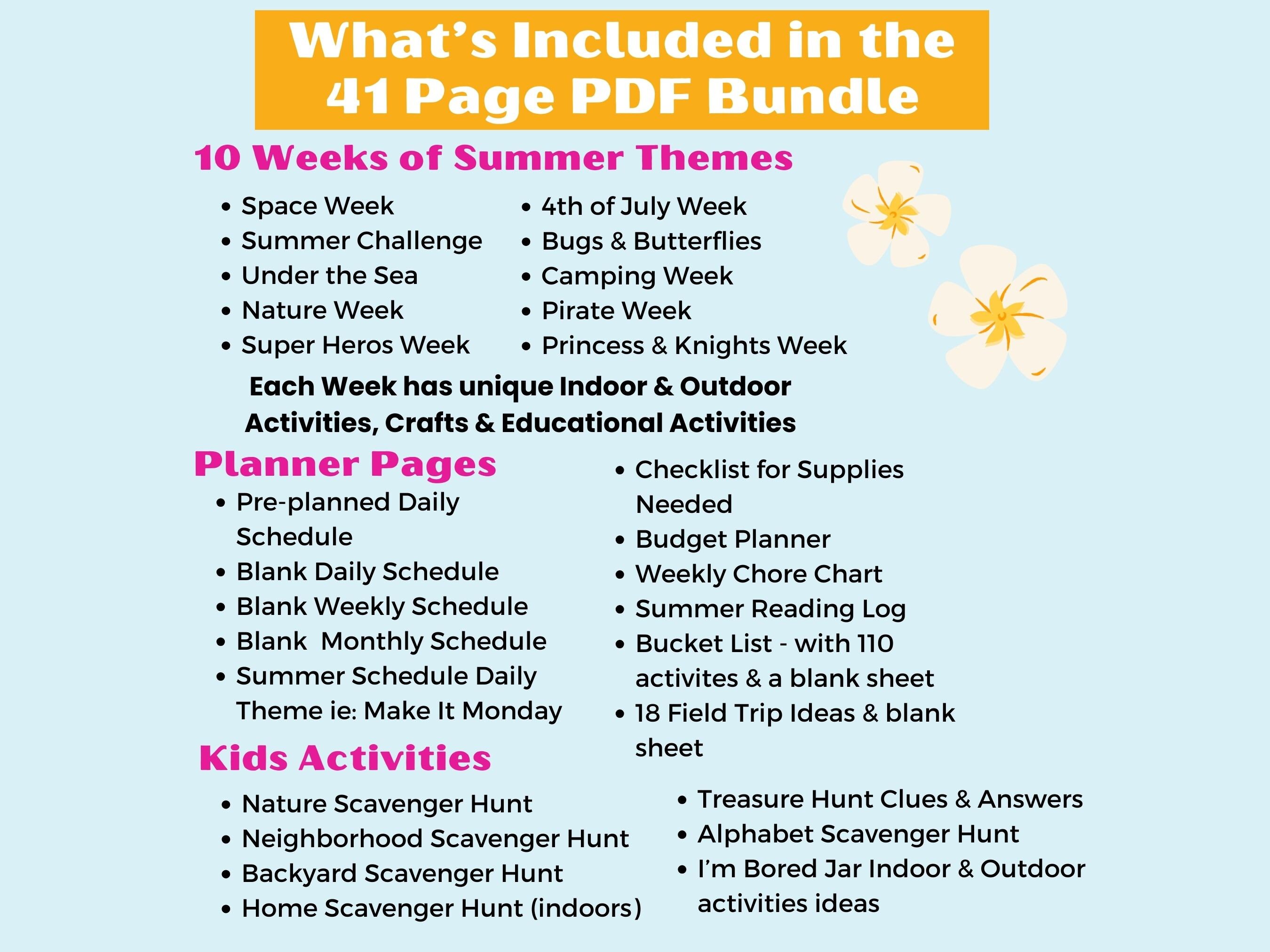 Summer Camp at Home, Summer Activities for Kids, Summer Printable ...