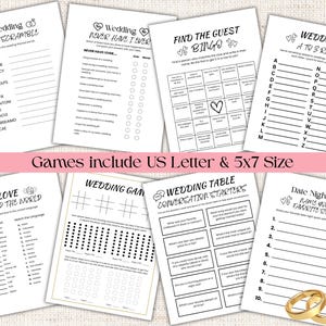 Editable Wedding Table Games Bundle, Wedding Reception Games, Cocktail ...