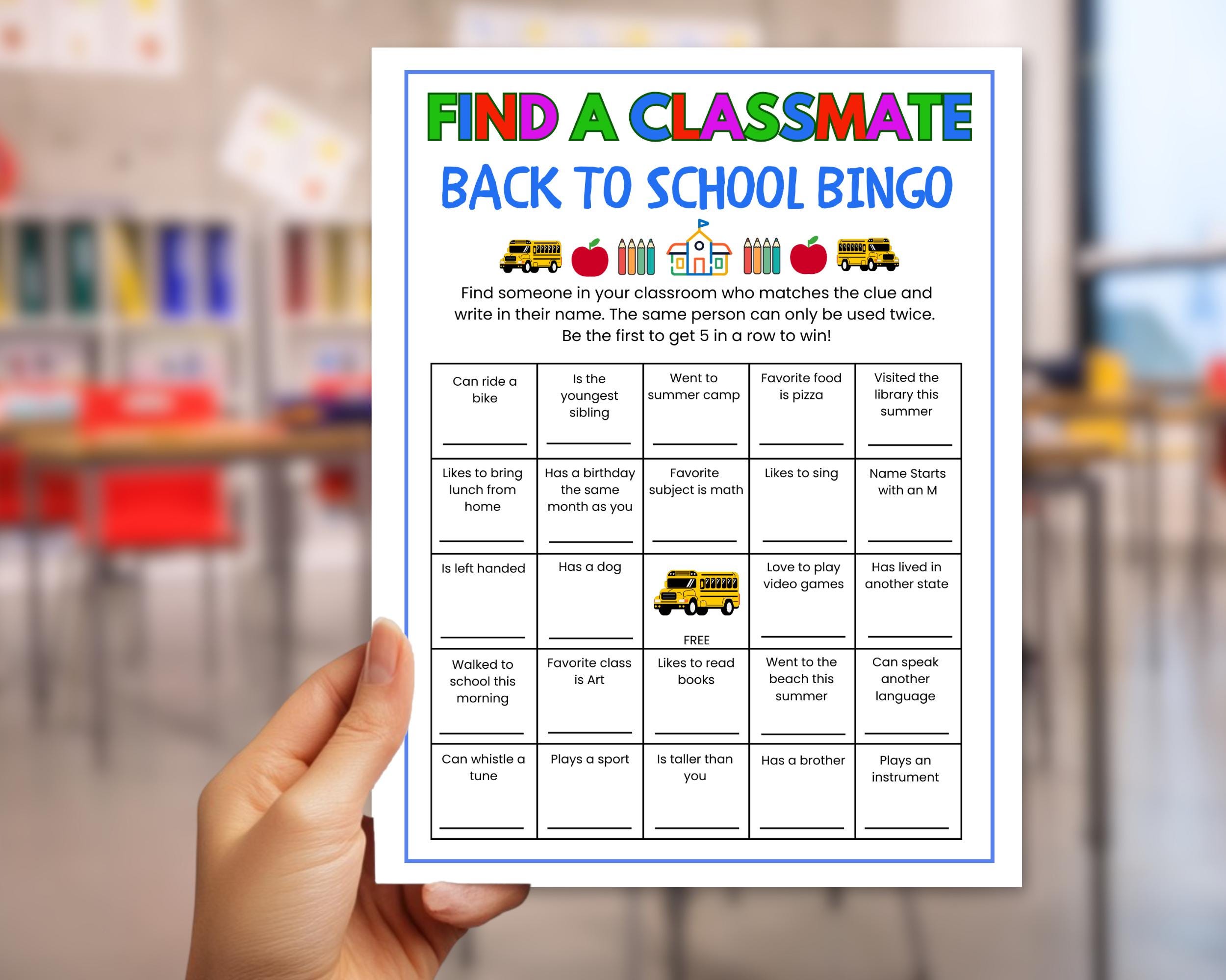 Back to School Bingo, Classroom Bingo, Getting to Know You, Classroom ...