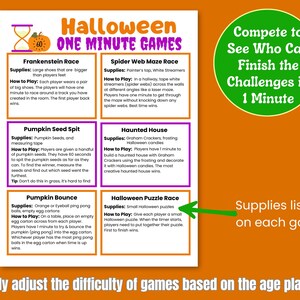 Halloween Minute to Win It Games, Quick One Minute Games, Halloween ...