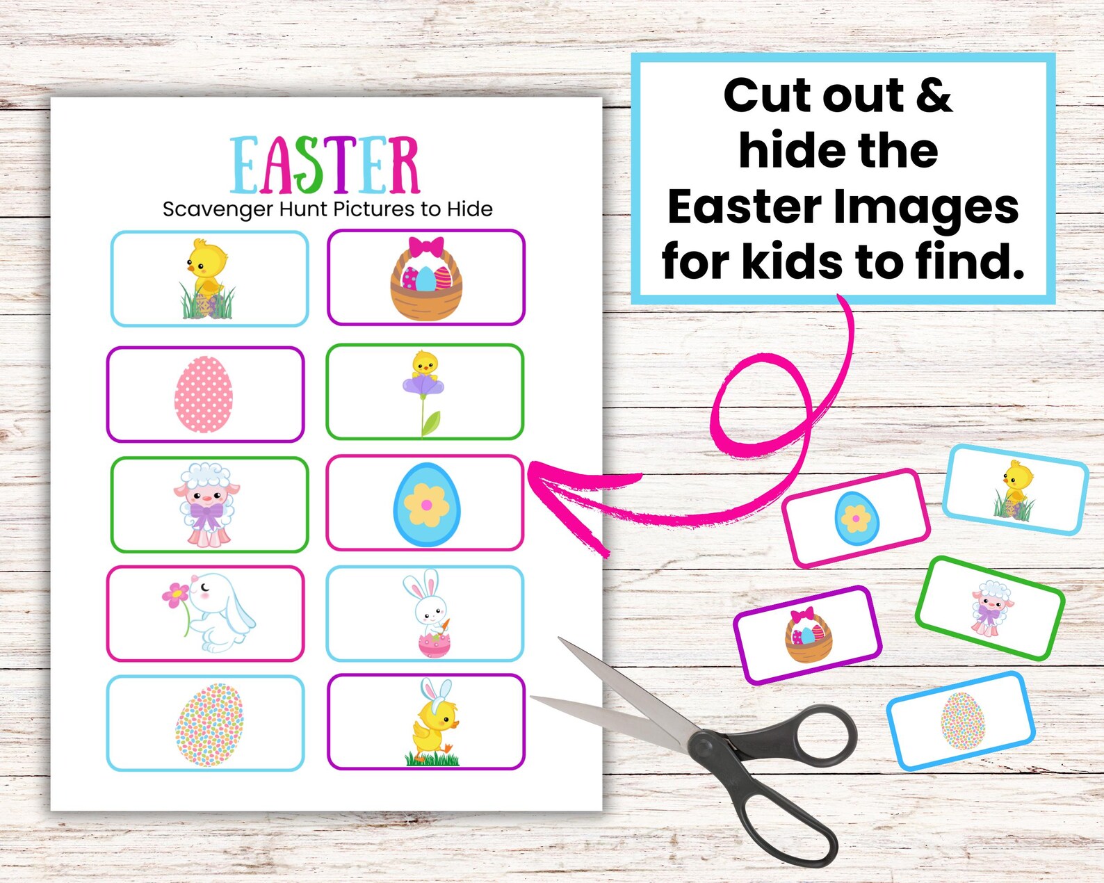 Easter Scavenger Hunt for Kids, Printable Easter Activities, Preschool ...