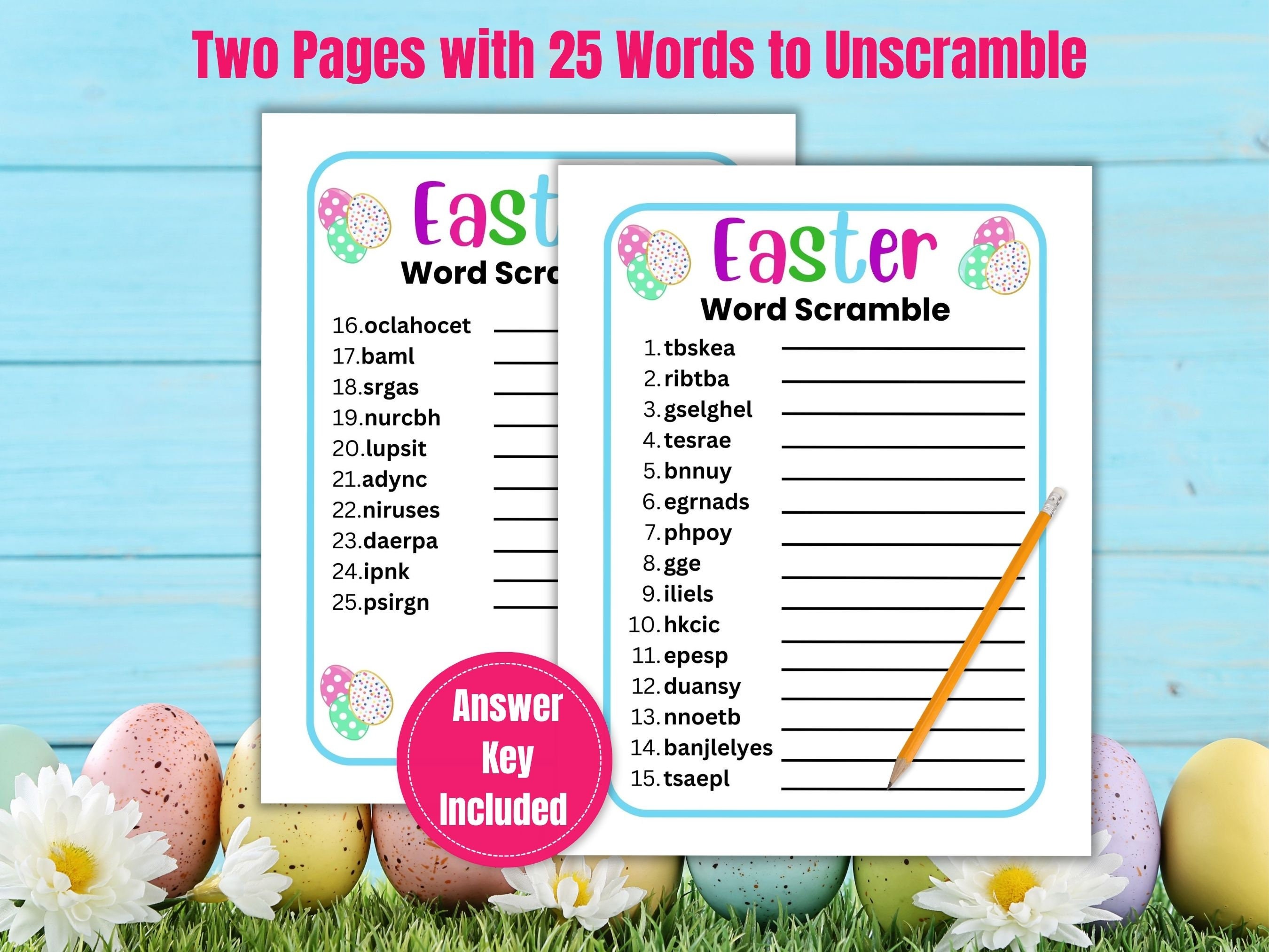 Printable Easter Word Scramble Game, Easter Games, Classroom Game ...