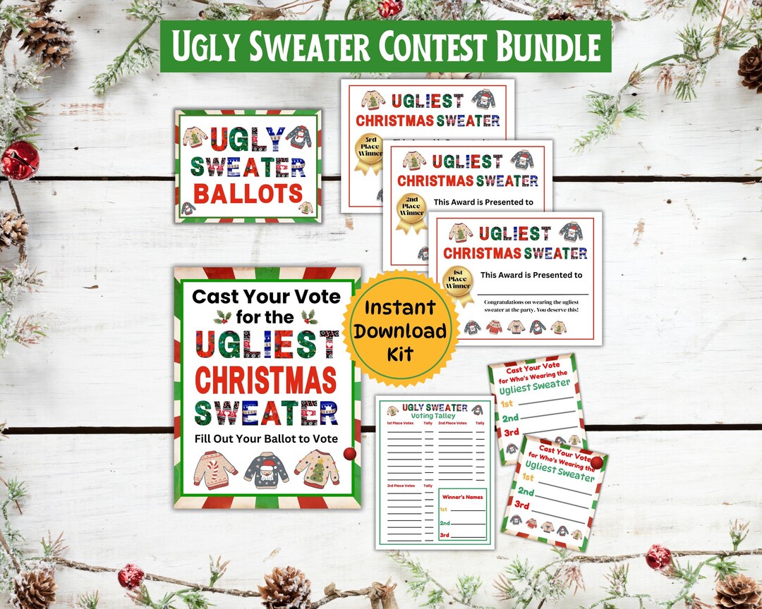 Ugly Sweater Contest Kit, Ugly Sweater Party, Ugly Sweater Ideas, Ugly ...
