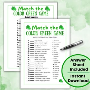 St. Patrick's Day Games, Green Trivia, St. Patrick's Day Activity, St ...