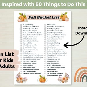 Editable Fall Bucket List Printable, Family Bucket List, Autumn Bucket ...