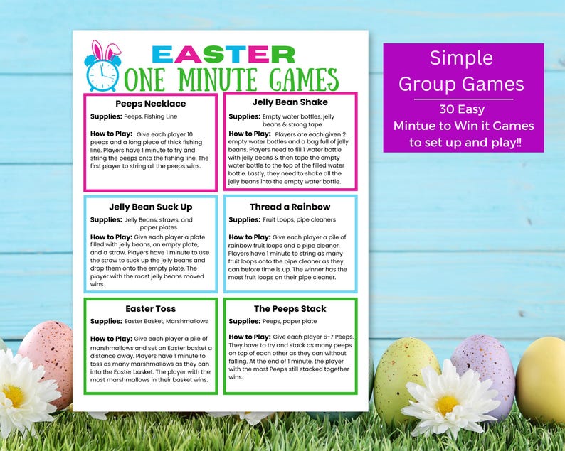 Easter Minute to Win It Games, Quick One Minute Games, Easter ...