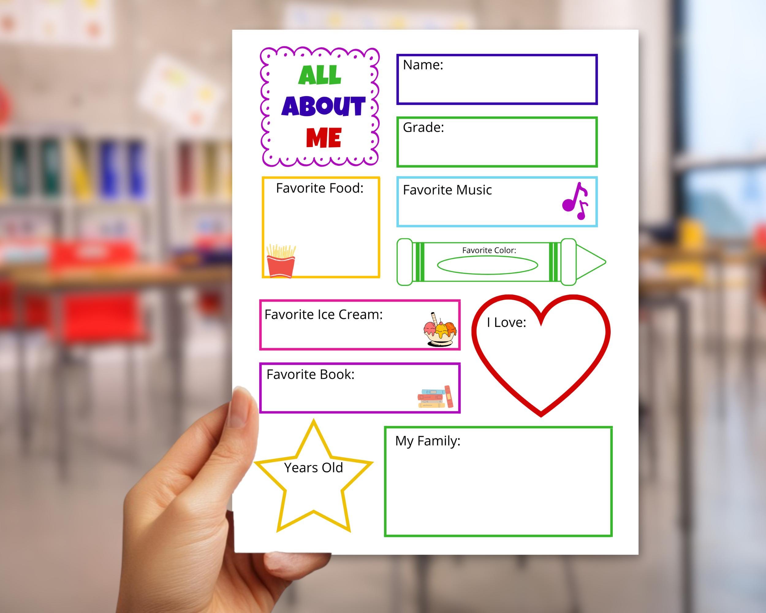 All About Me Worksheet Printable, Getting to Know Me Preschool ...