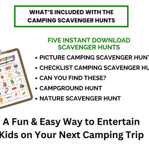 Camping Scavenger Hunt Printable, Outdoor Scavenger Hunt Activity for ...