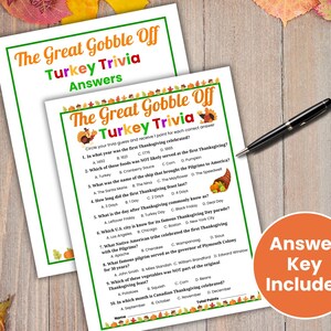Thanksgiving Trivia Game, Fun Thanksgiving Quiz, Friendsgiving Trivia ...