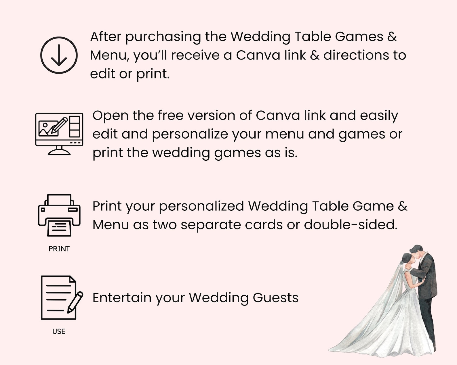 Wedding Table Games, Wedding Games for Reception, Wedding Menu Template ...