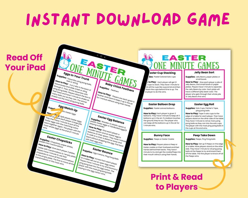 Easter Minute to Win It Games, Quick One Minute Games, Easter ...
