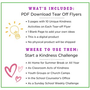 Random Acts of Kindness Activity, Tear off Flyer, Printable Kindness ...