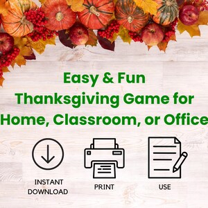 Thanksgiving Trivia Game, Fun Thanksgiving Quiz, Friendsgiving Trivia ...
