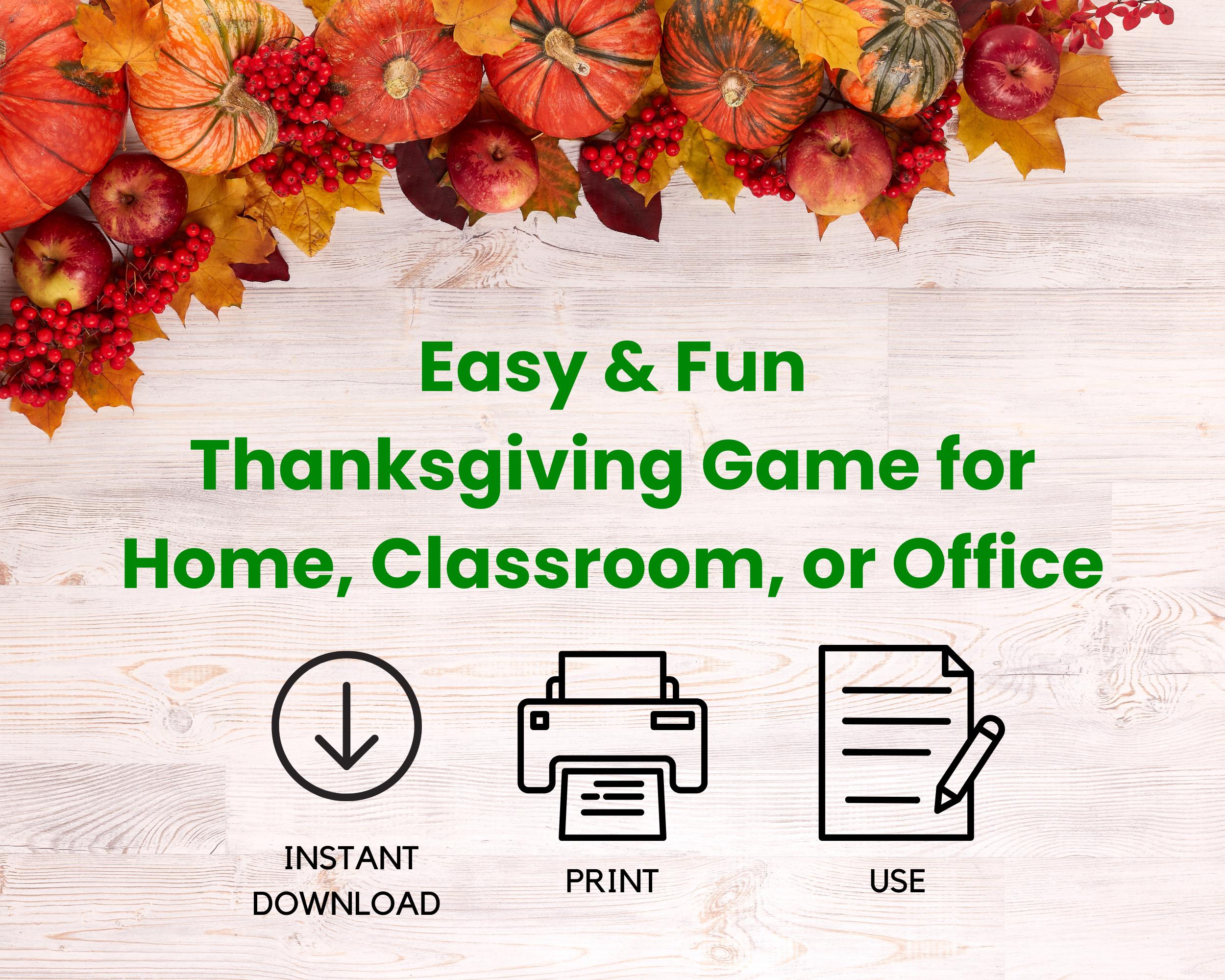 Thanksgiving Trivia Game, Fun Thanksgiving Quiz, Friendsgiving Trivia ...