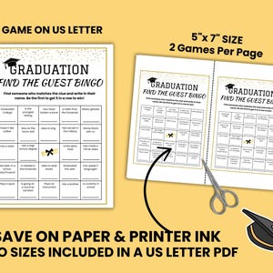 Graduation Find the Guest Bingo Game, Graduation Party Game, Grad Party ...