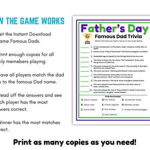 Famous Dads Father's Day Trivia Game, TV Dad Trivia Questions, Father's ...