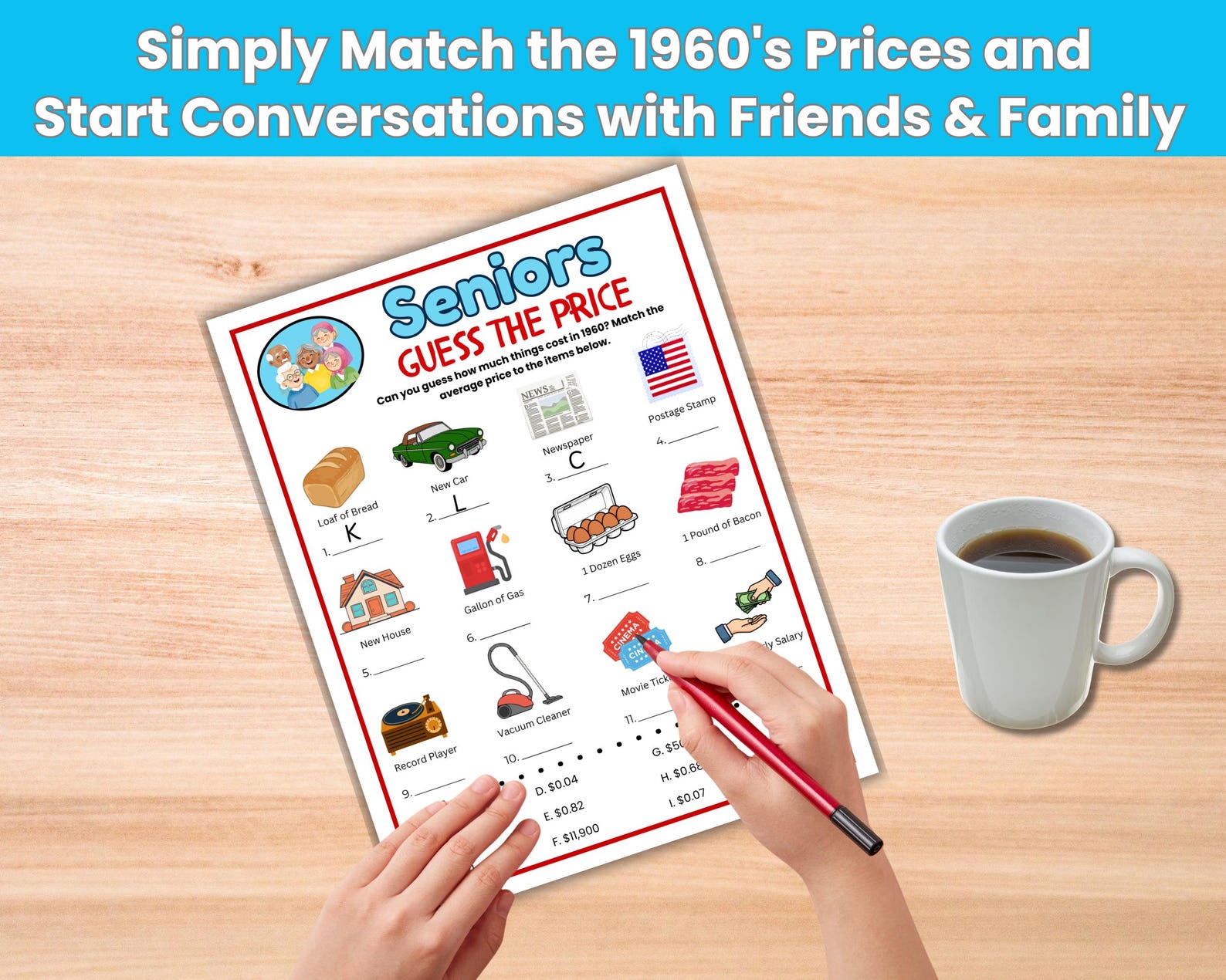Guess the Price Game for Senior Citizens, Fun Senior Activities, 1960s ...