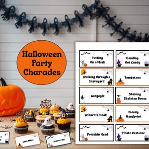 Halloween Charades Game Printable, Act It or Draw It, Fun Halloween ...