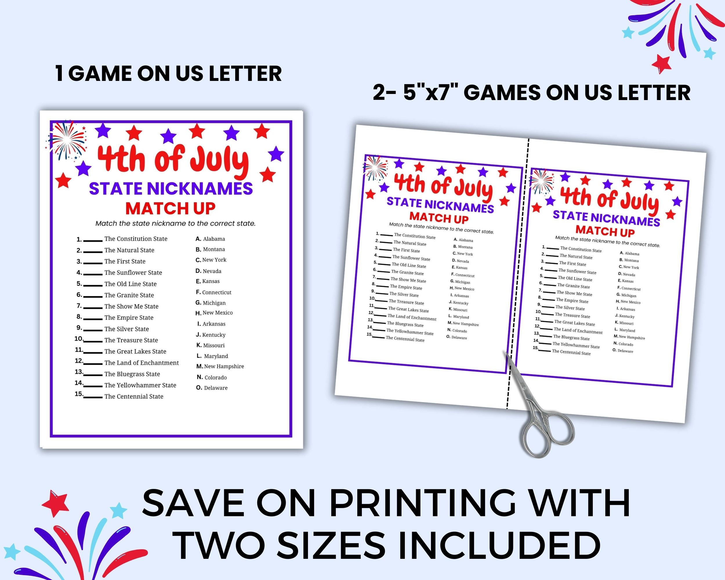 Printable 4th of July Games, Independence Day Games, 4th of July Party ...