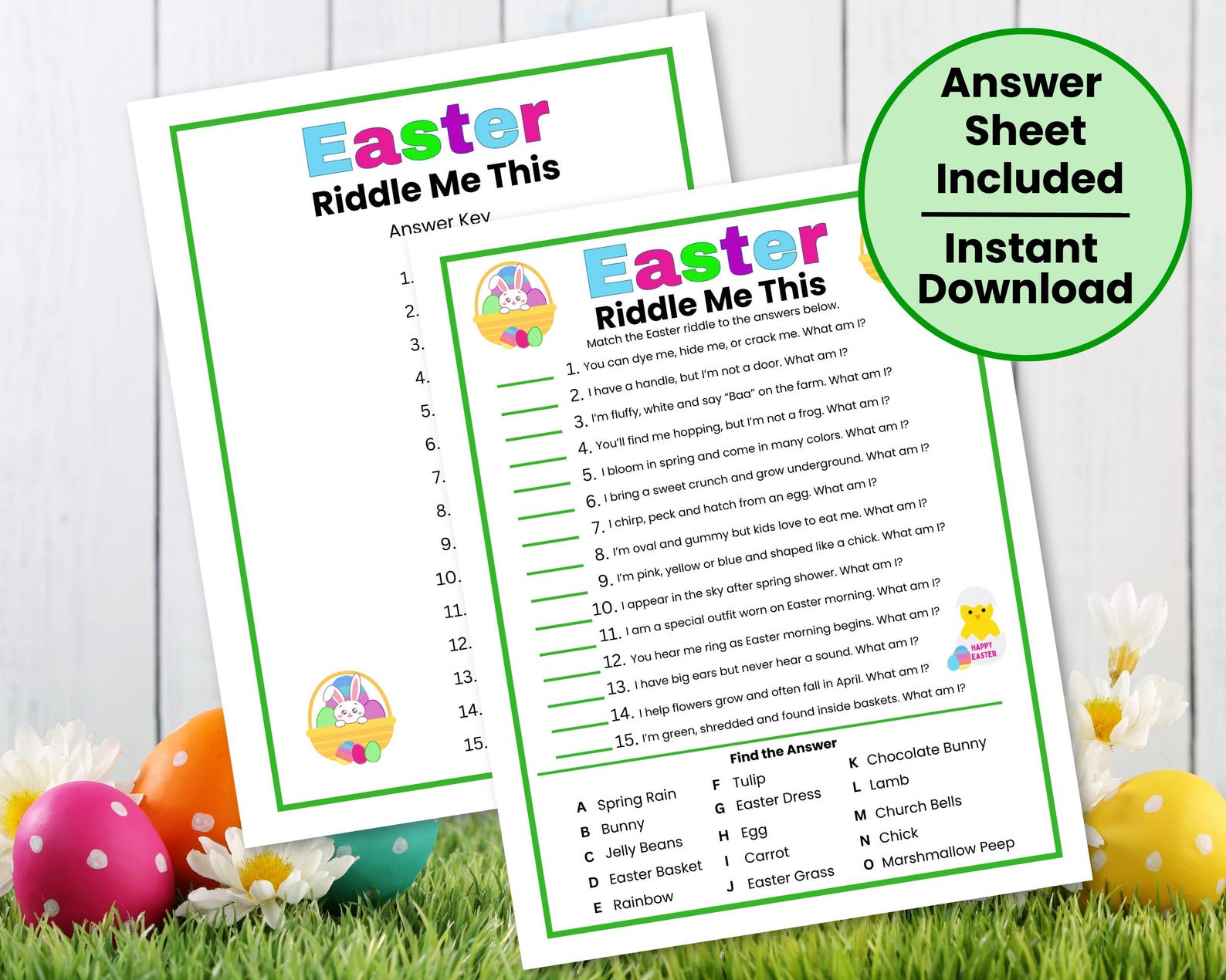 Easter Riddles Game, Easter Riddle Me This, Printable Riddles for Kids ...