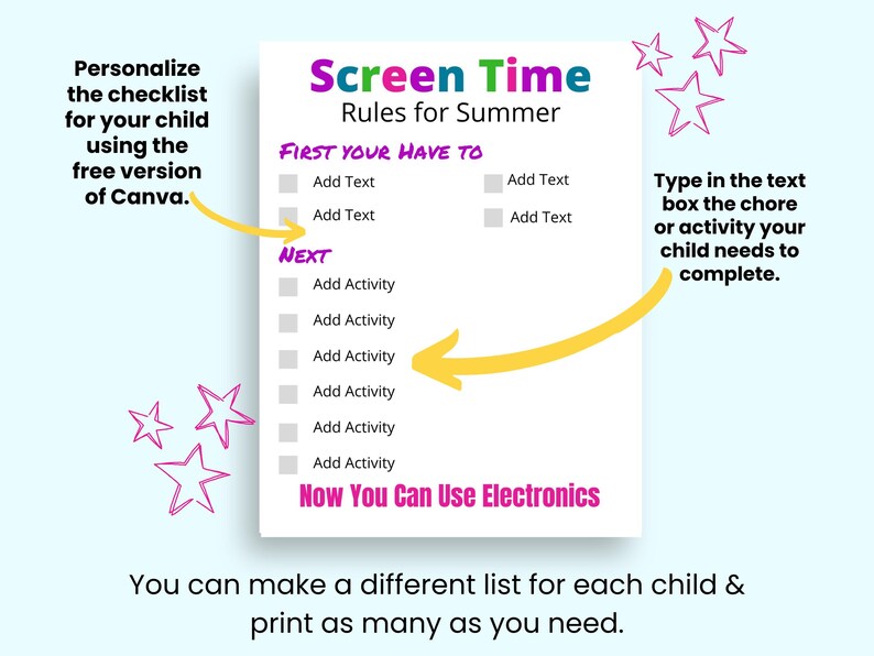 Editable Summer Schedule for Kids, Daily Summer Routine Chart, Kids ...
