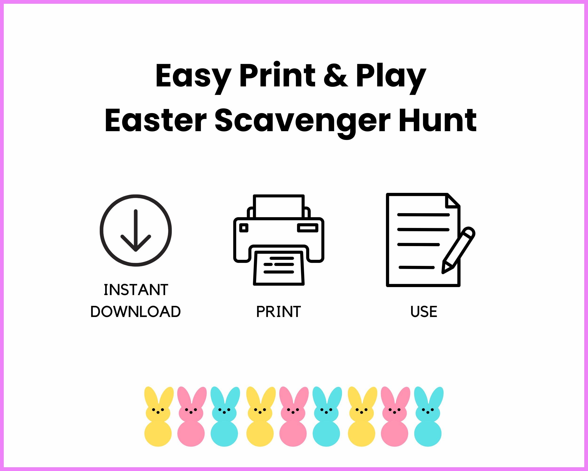 Easter Scavenger Hunt for Kids, Printable Easter Activities, Home ...
