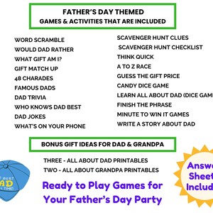 Father's Day Games Bundle, Father's Day Printable Games for Kids ...