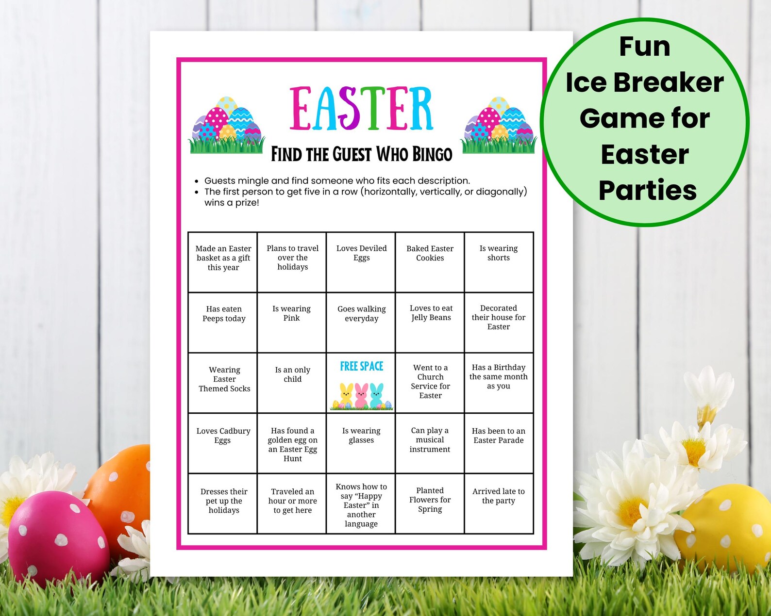 Easter Find the Guest Bingo Game, Easter Bingo, Easter Activities Kids ...