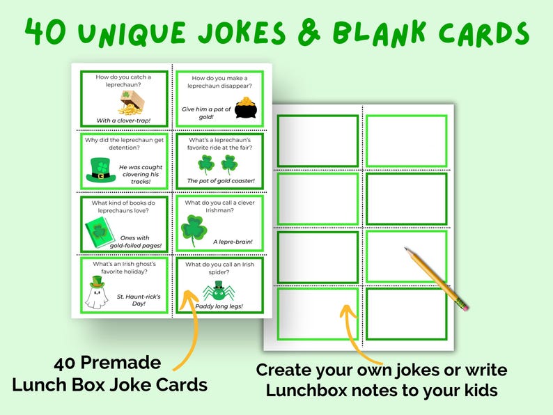 St. Patrick's Day Jokes for Kids, Lunchbox Jokes, Funny Printable Jokes ...