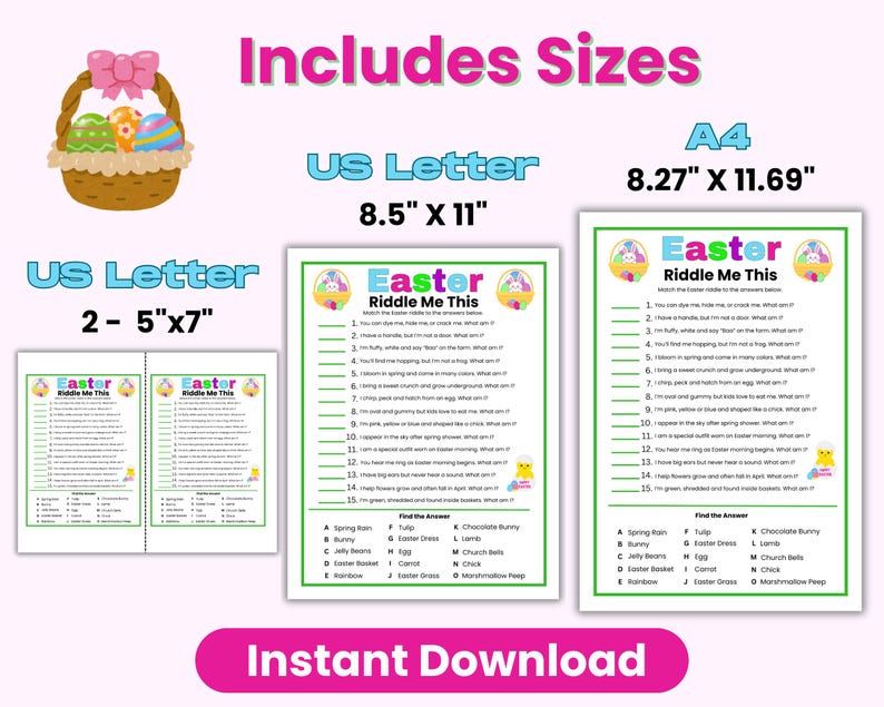 Easter Riddles Game, Easter Riddle Me This, Printable Riddles for Kids ...
