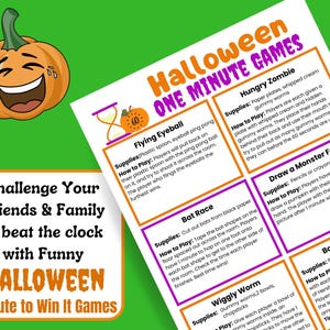 Halloween Minute to Win It Games, Quick One Minute Games, Halloween ...