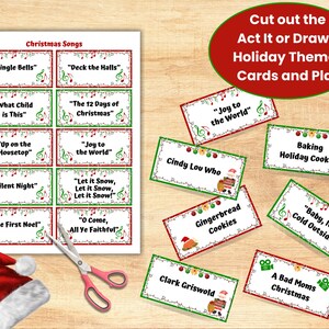 Christmas Charades Game, Act It or Draw It, Fun Christmas Games for ...
