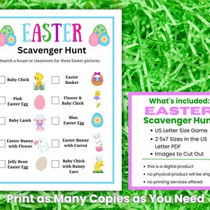 Easter Scavenger Hunt for Kids, Printable Easter Activities, Preschool ...
