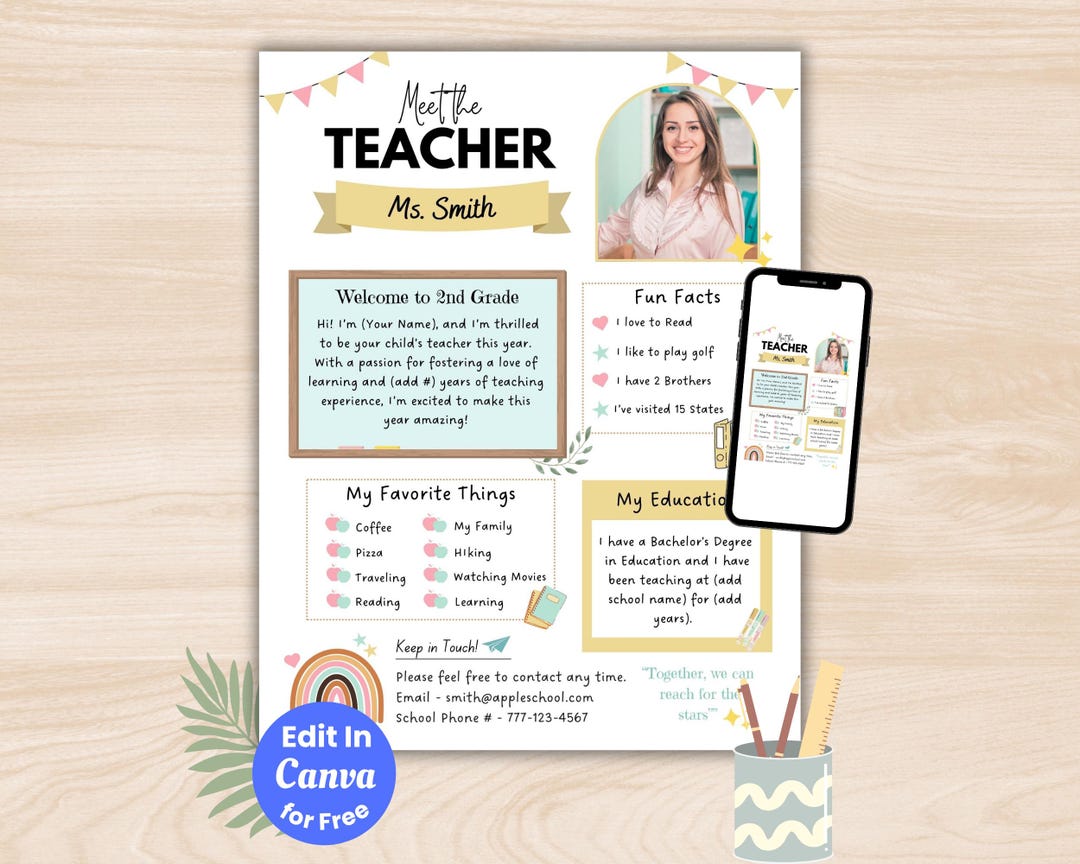 Editable Meet the Teacher Template, Back to School Welcome Letter ...