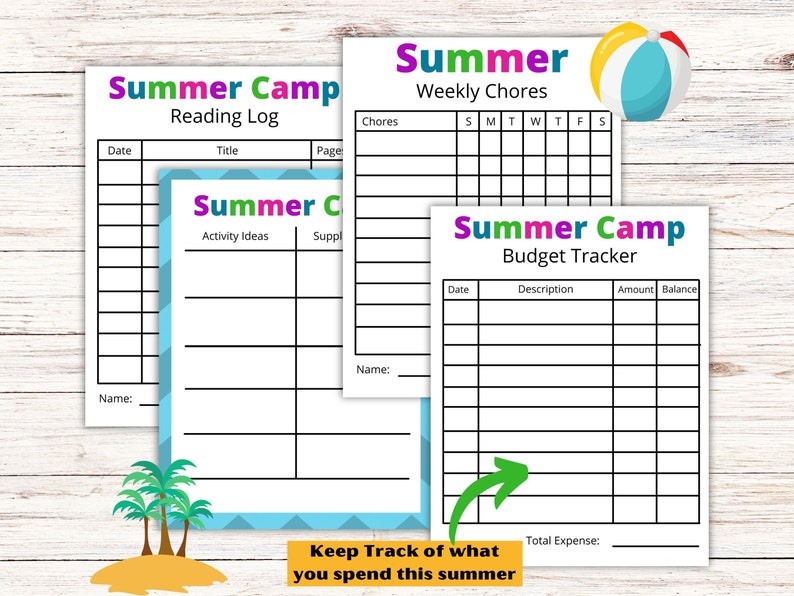 Summer Camp at Home, Summer Activities for Kids, Summer Printable ...