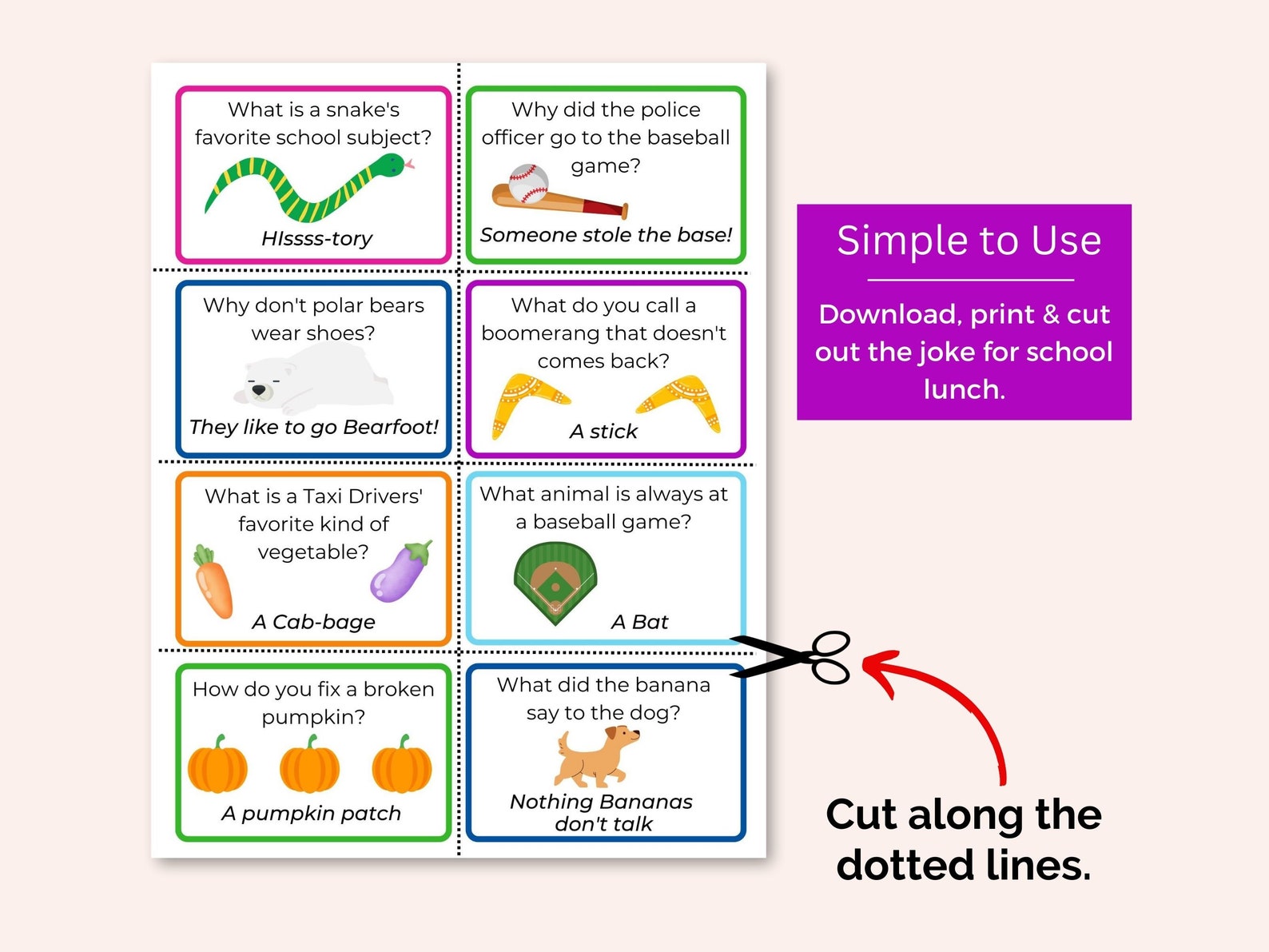 Lunchbox Jokes for Kids, Printable Lunch Box Notes, Back to School ...