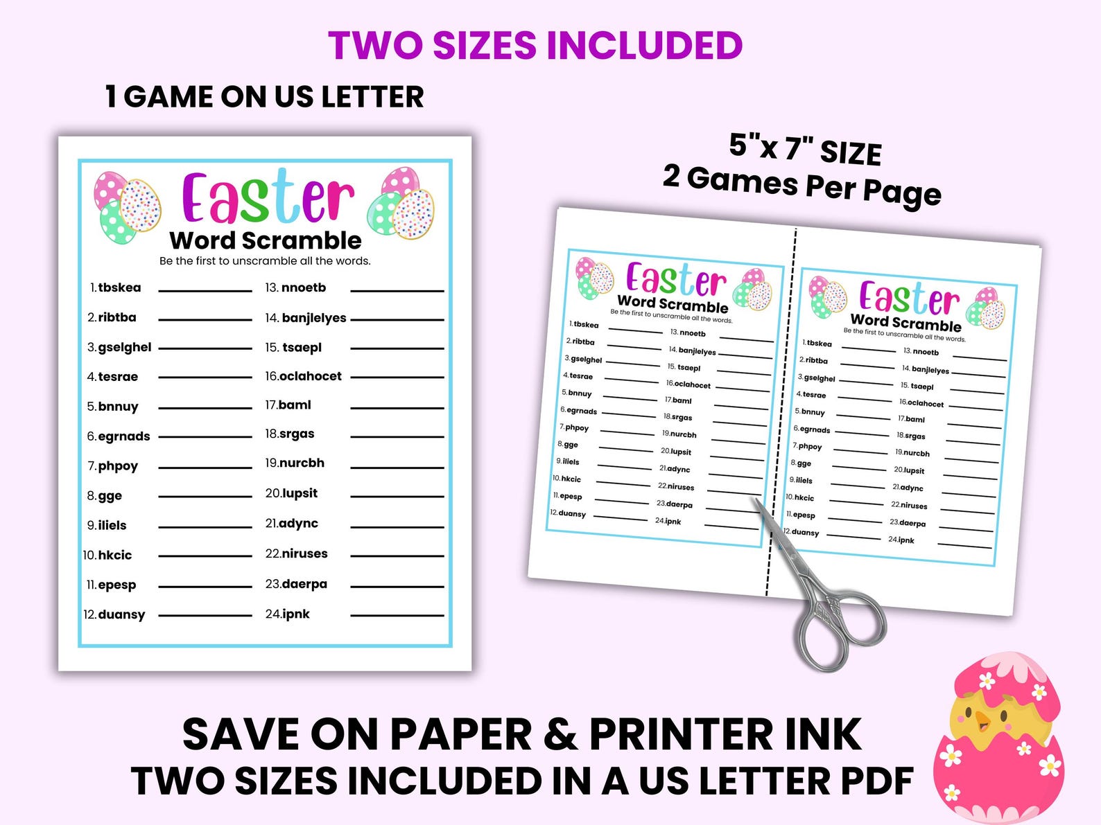 Easter Word Scramble Game, Printable Easter Games, Easter Word Games ...
