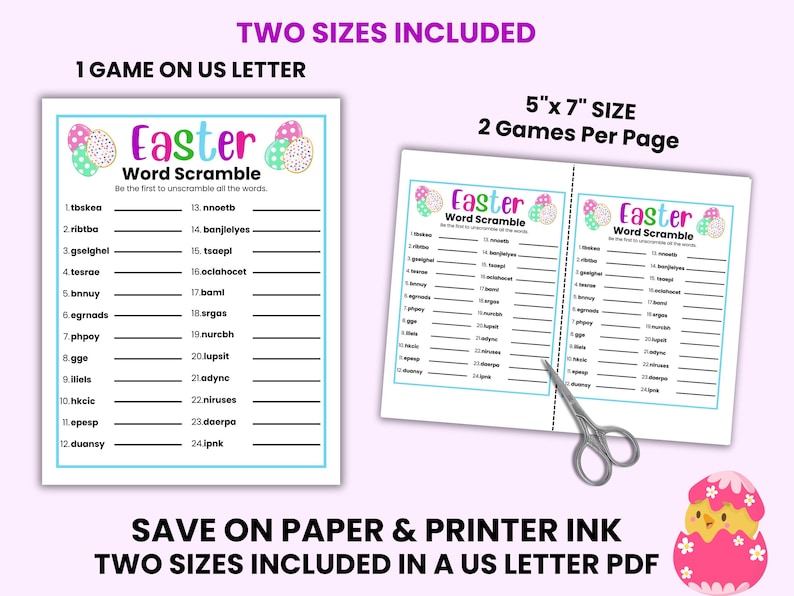 Easter Word Scramble Game, Printable Easter Games, Easter Word Games ...