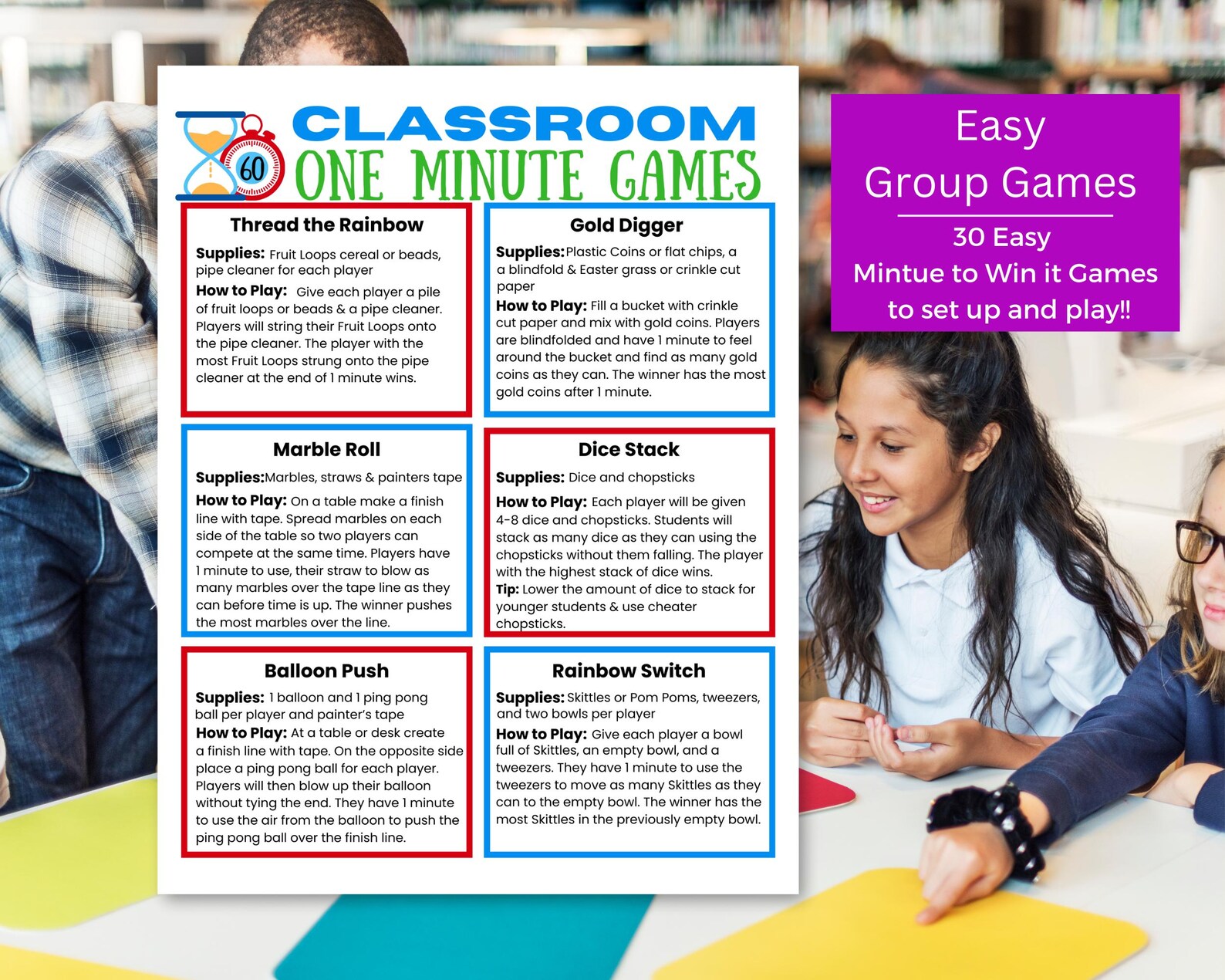 Classroom One Minute Games, Fun Classroom Games, Quick Icebreaker Games ...