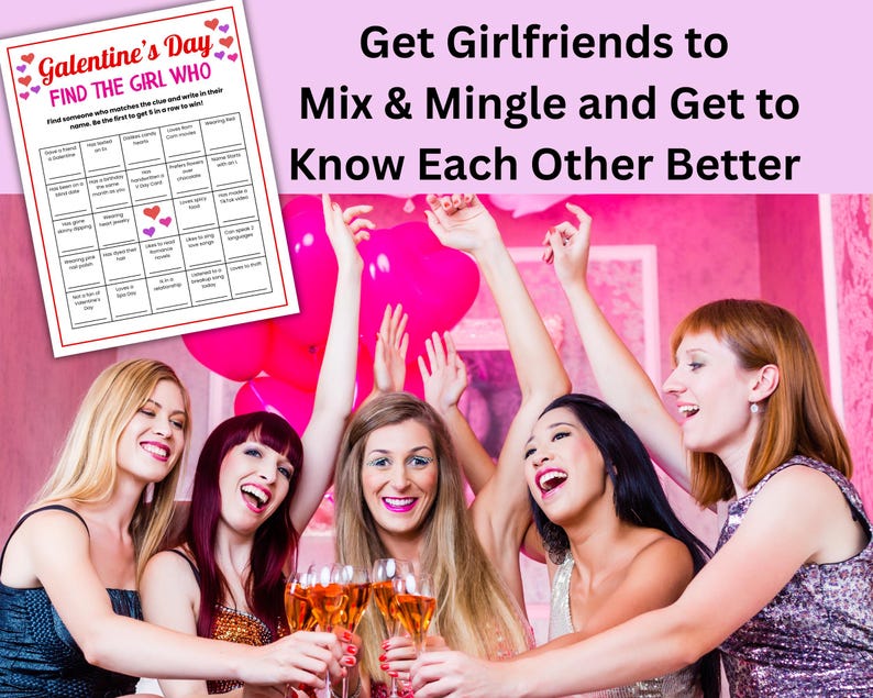 Galentine's Day Game Find Someone Who, Fun Girls Night Out Games ...