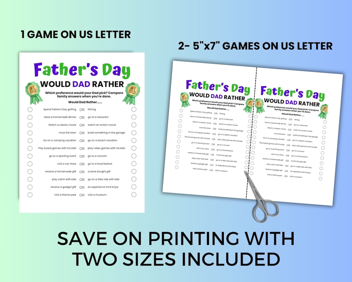 Father's Day Games Bundle, Father's Day Printable Games for Kids ...
